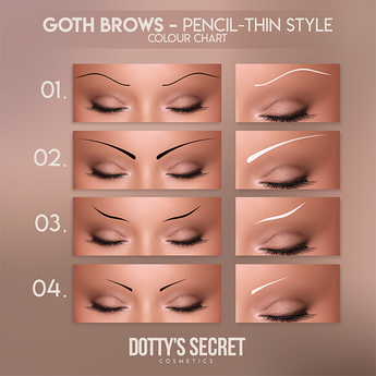 Second Life Marketplace - Dotty's Secret - Goth Brows - Pencil Thin ...